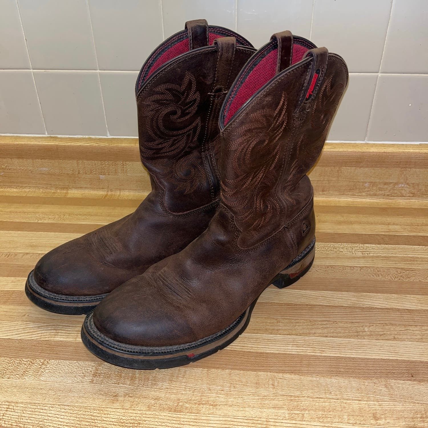 Rocky Rocky 11" Western Long Range Work Boot Brown Leather Mens 13 ...