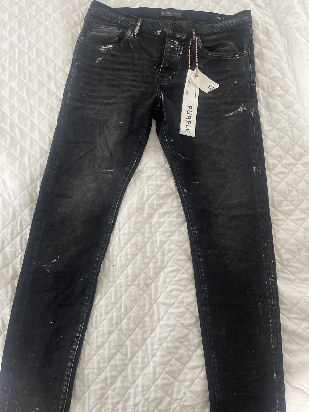 Designer × Purple × Purple Brand P001 Black Wash Metallic purple brand ...
