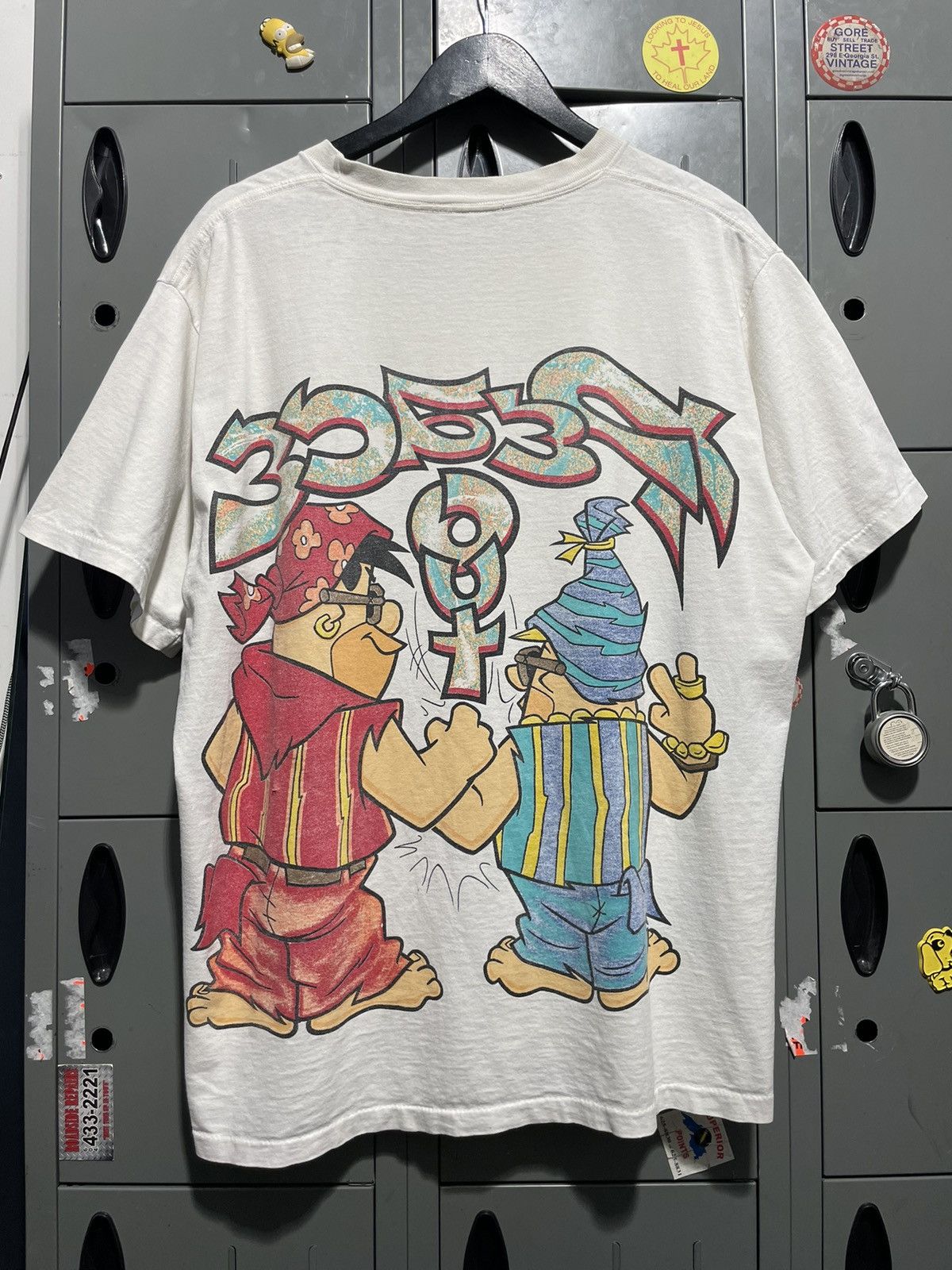 Vintage 1993 The Flintstones Fred Barney Peace out 90s streetwear | Grailed