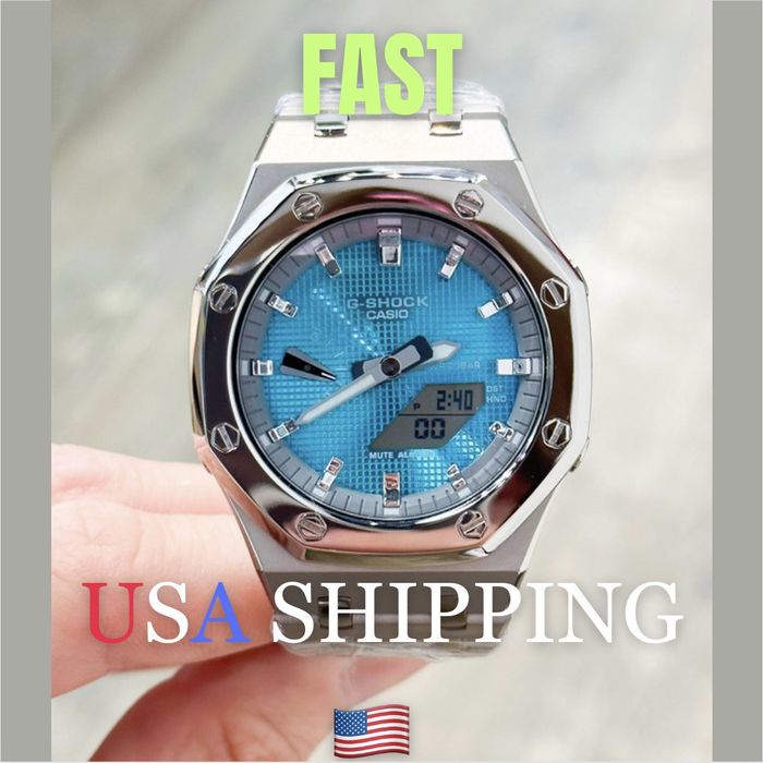 G Shock BRAND NEW Casioak G Shock Custom Mod Tiffany Blue Face Dial ...