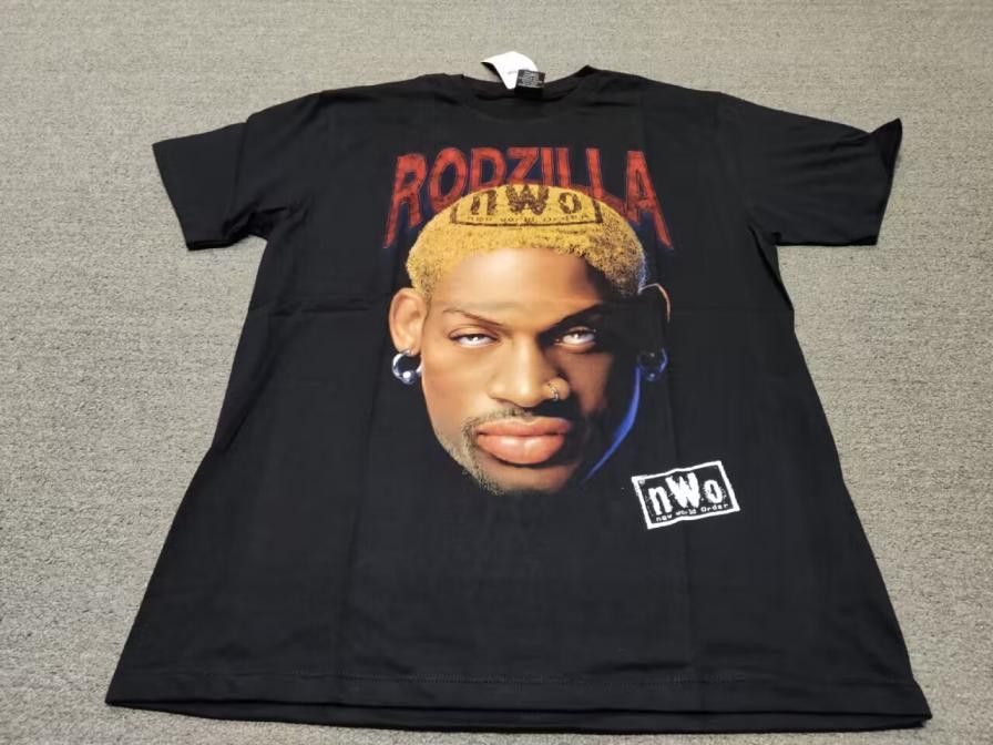 NBA Dennis Rodman Rodzilla NWO Graphic Tee Black Large | Grailed