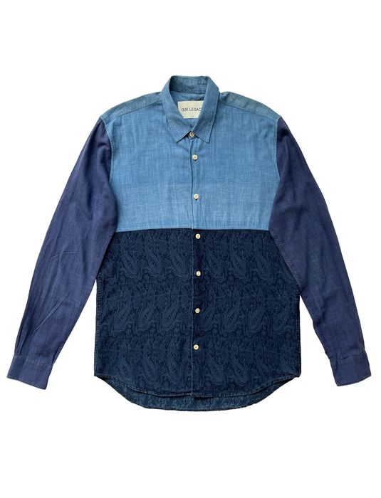 Our Legacy ⚡️QUICK SALE⚡️Our Legacy Blue Patchwork Button Up Shirt ... Our Legacy ⚡️QUICK SALE⚡️Our Legacy Blue Patchwork Button Up Shirt ...