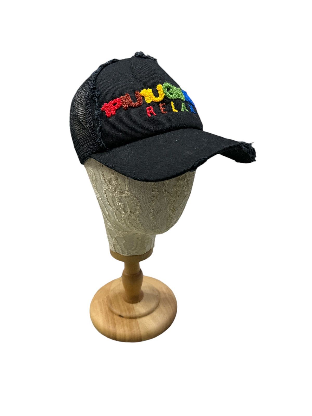 Hat × Japanese Brand 1PIU1UGUALE3 DENIM DESTROYED TRUCKER CAP HAT | Grailed