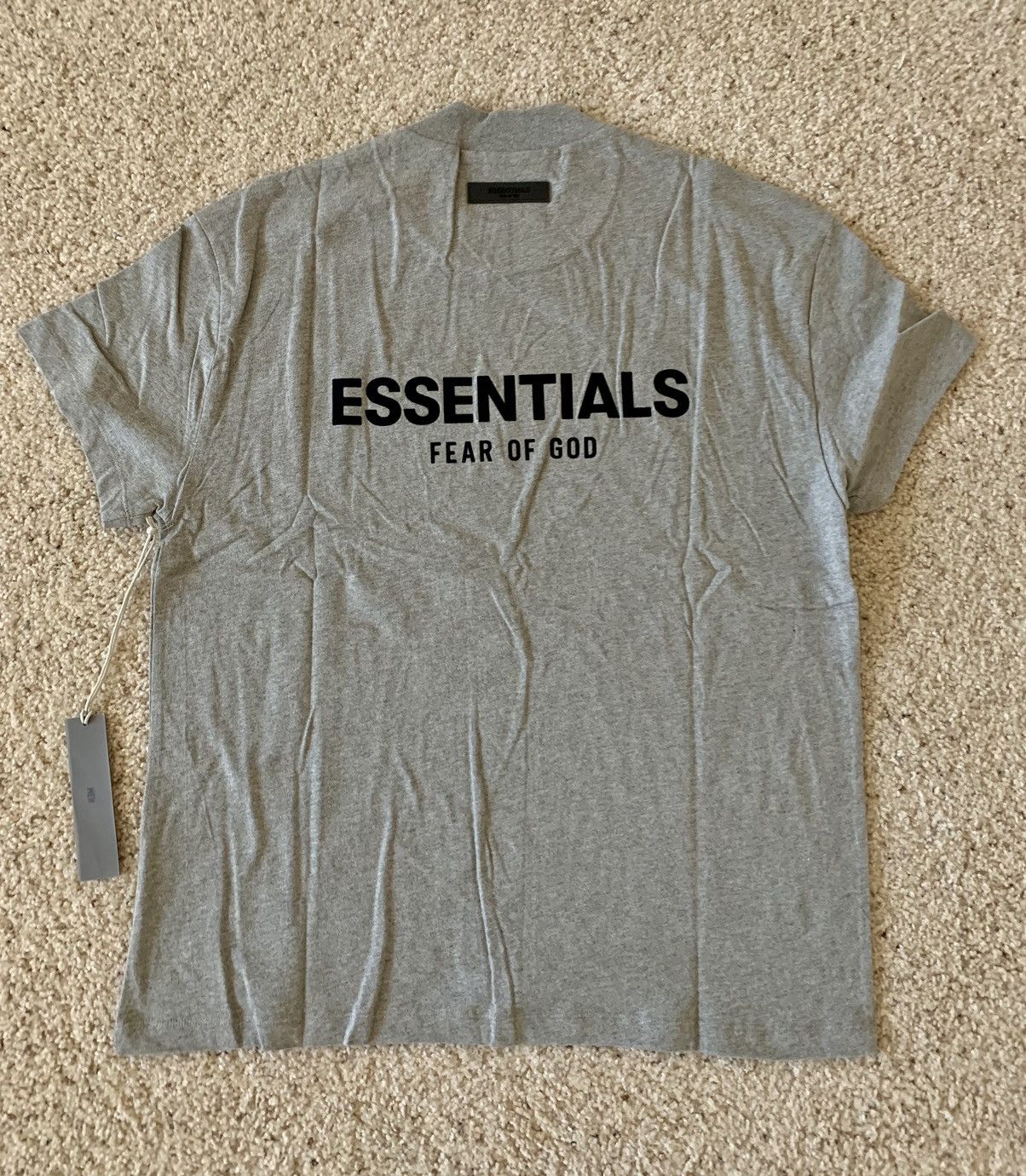 Essentials × Fear of God Essentials Dark Oatmeal tee | Grailed