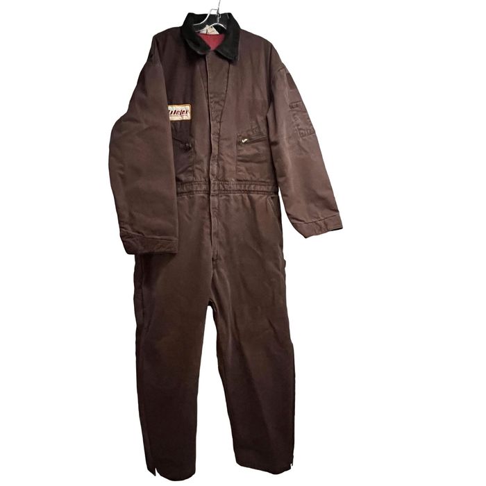 Vintage Vintage Oil Field Brown Mechanic Zip Up Coveralls Work Wear ...