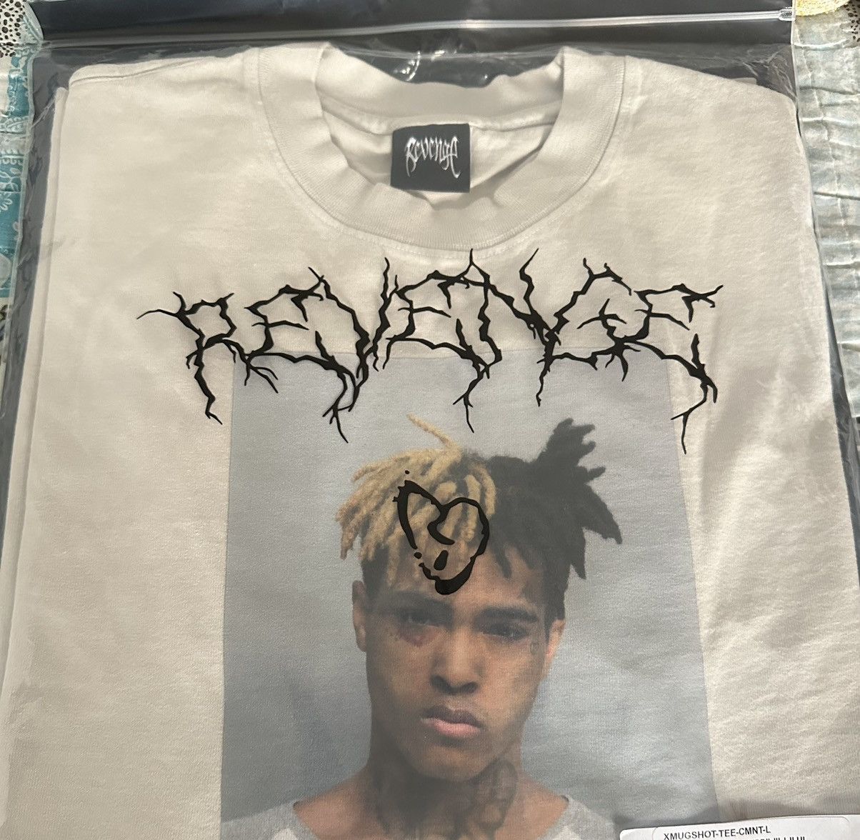 Revenge × Streetwear × X Xxxtentacion Mugshot Tee Cement Grailed