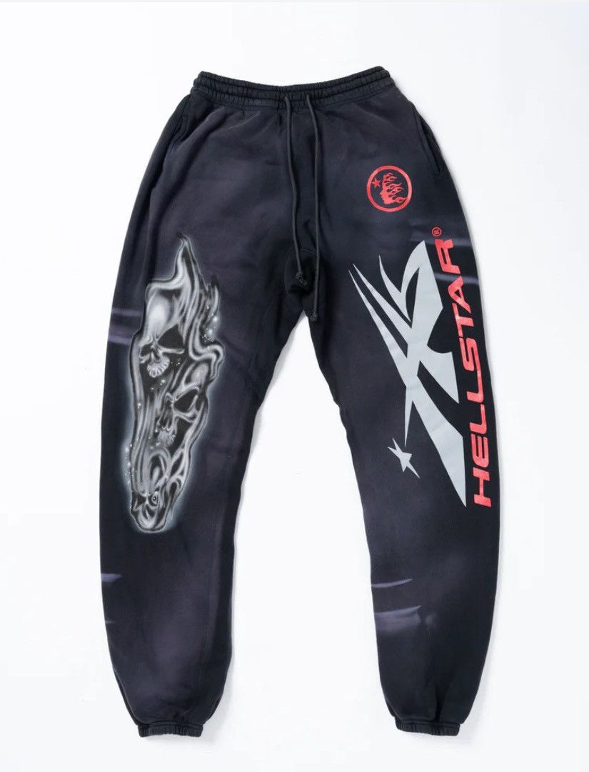 HELLSTAR Hellstar Airbrushed Skull Sweatpants (Closed Elastic Bottom ...