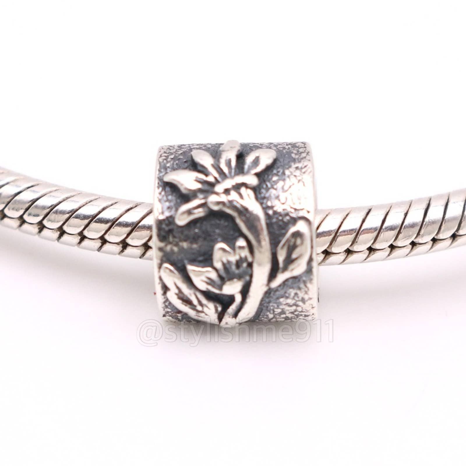 pandora Authentic PANDORA Sterling Silver Poinsettia Floral Charm | Grailed