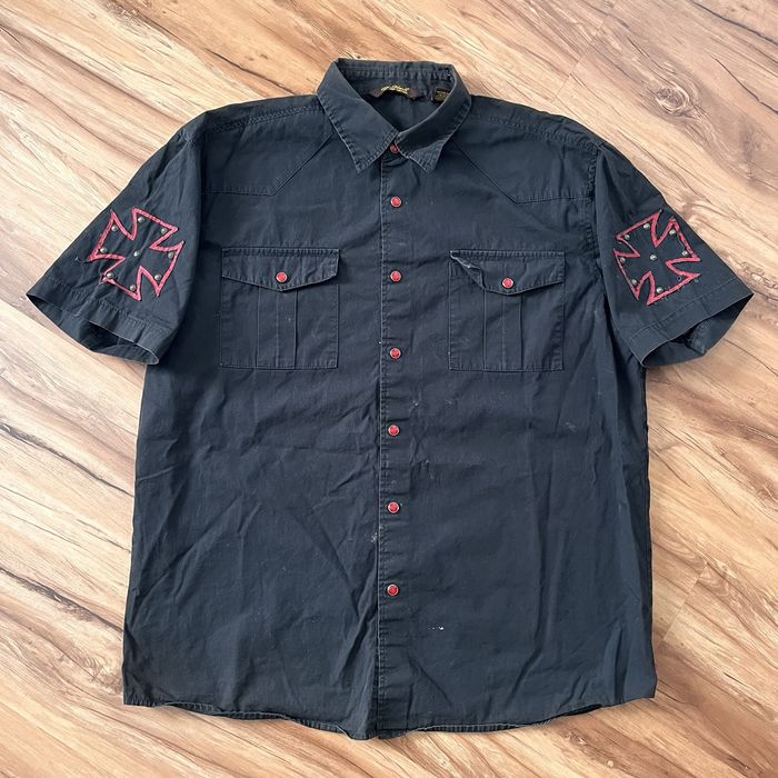 Affliction Y2K Faded PJ Mark Cross Punk Goth Emo Grunge Skate Shirt ...