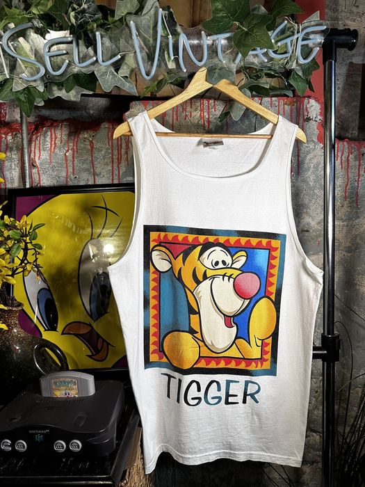 Vintage Rare Vintage 90s Disney World Tigger Color Block Tank Top | Grailed