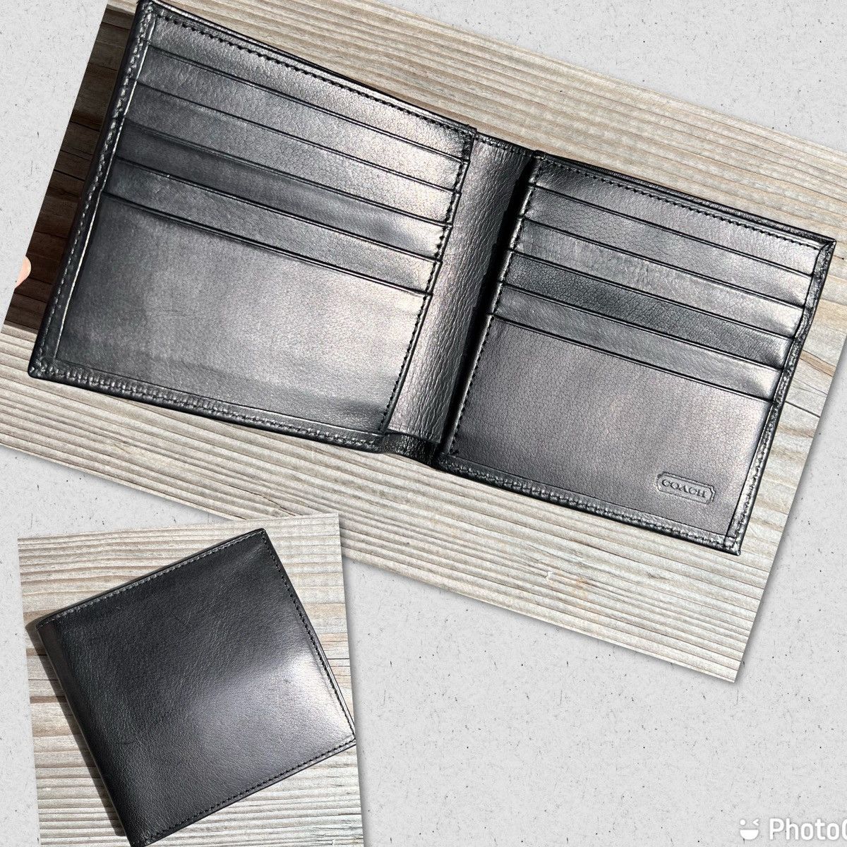 Vintage New, 90s Vintage Coach Water Buffalo leather Bifold Wallet ...