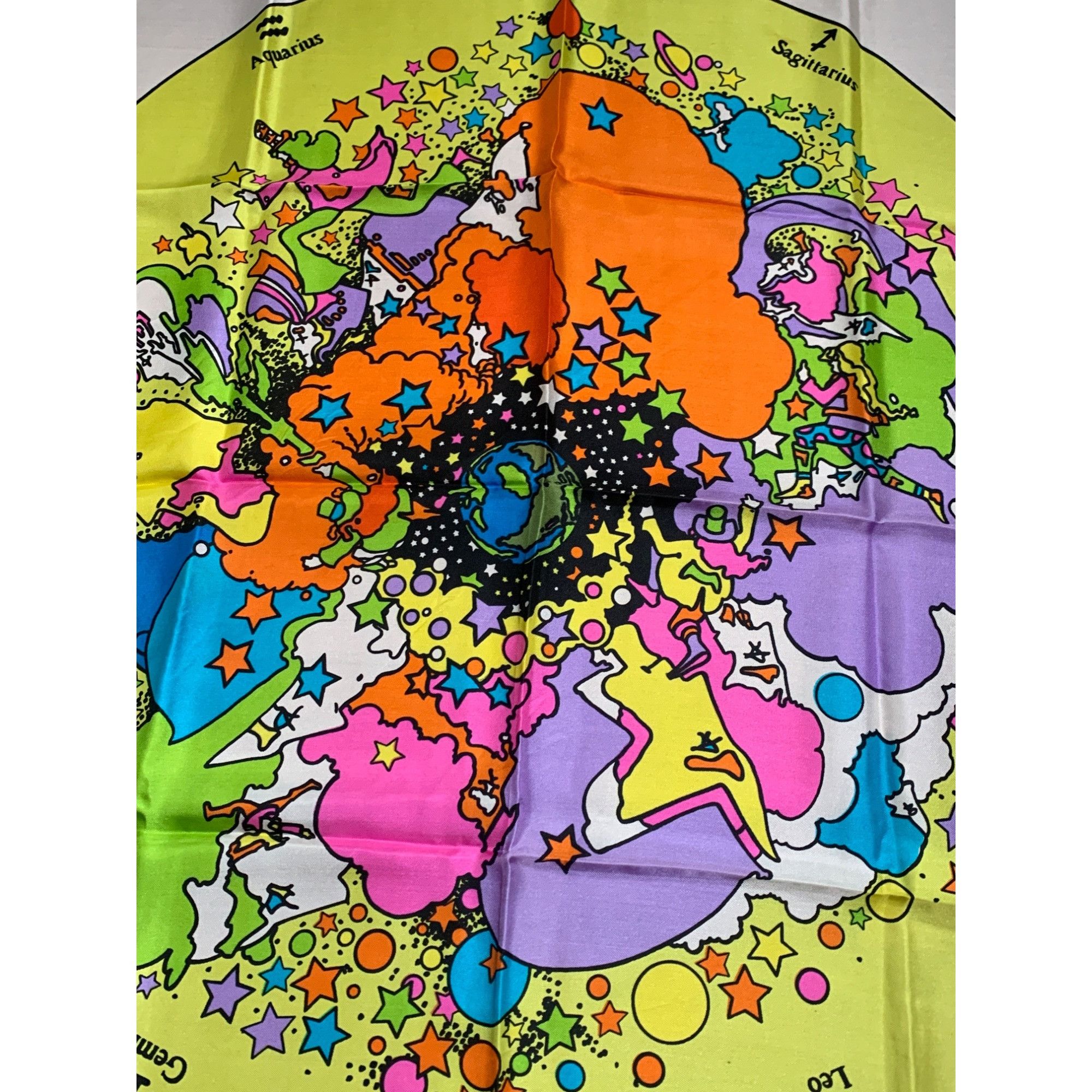 Vintage Vintage Women Peter Max Zodiac silk scarf made in Japan | Grailed