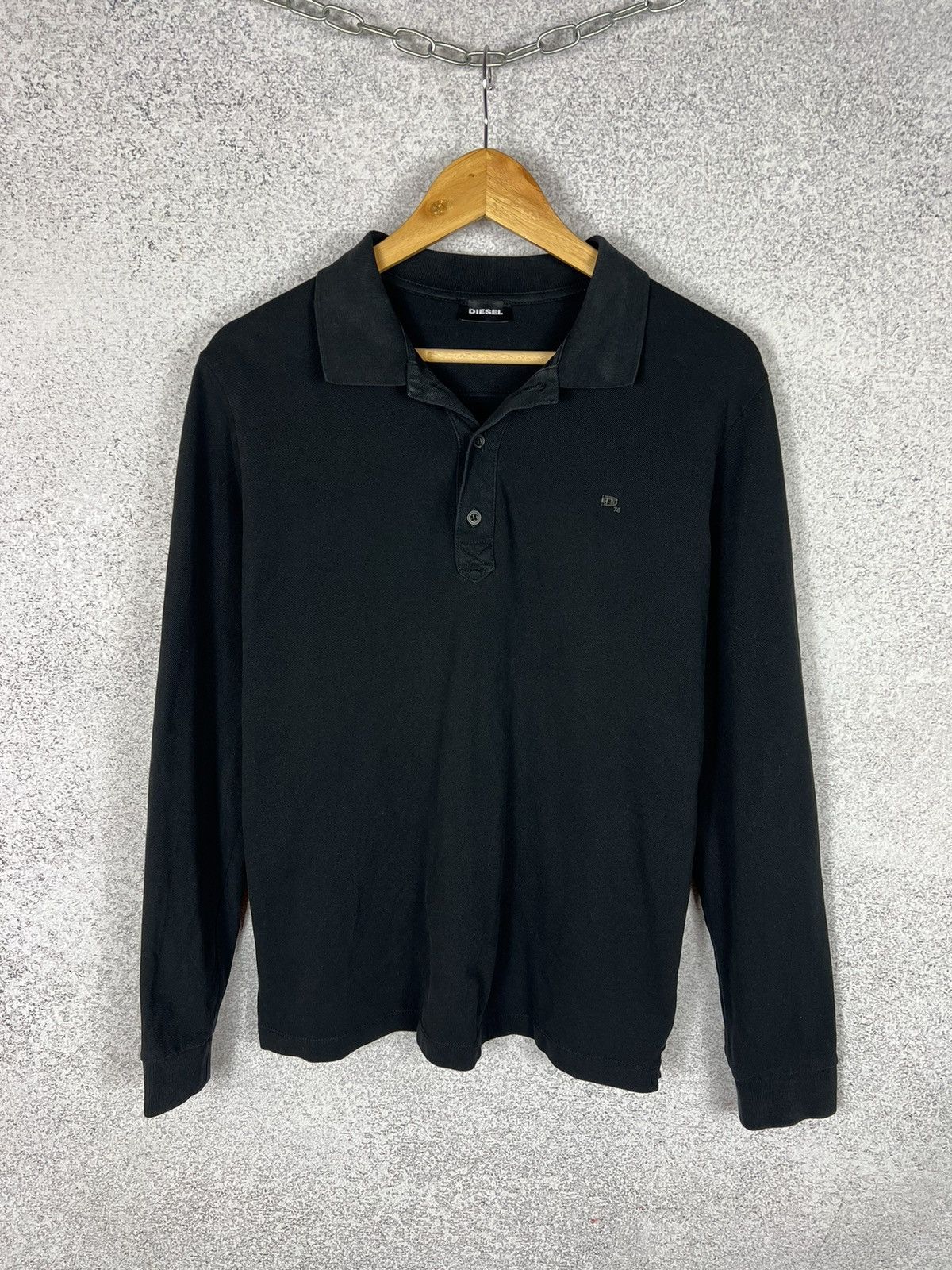 Diesel Vintage Diesel Logo Black Longsleeve Polo Shirt | Grailed