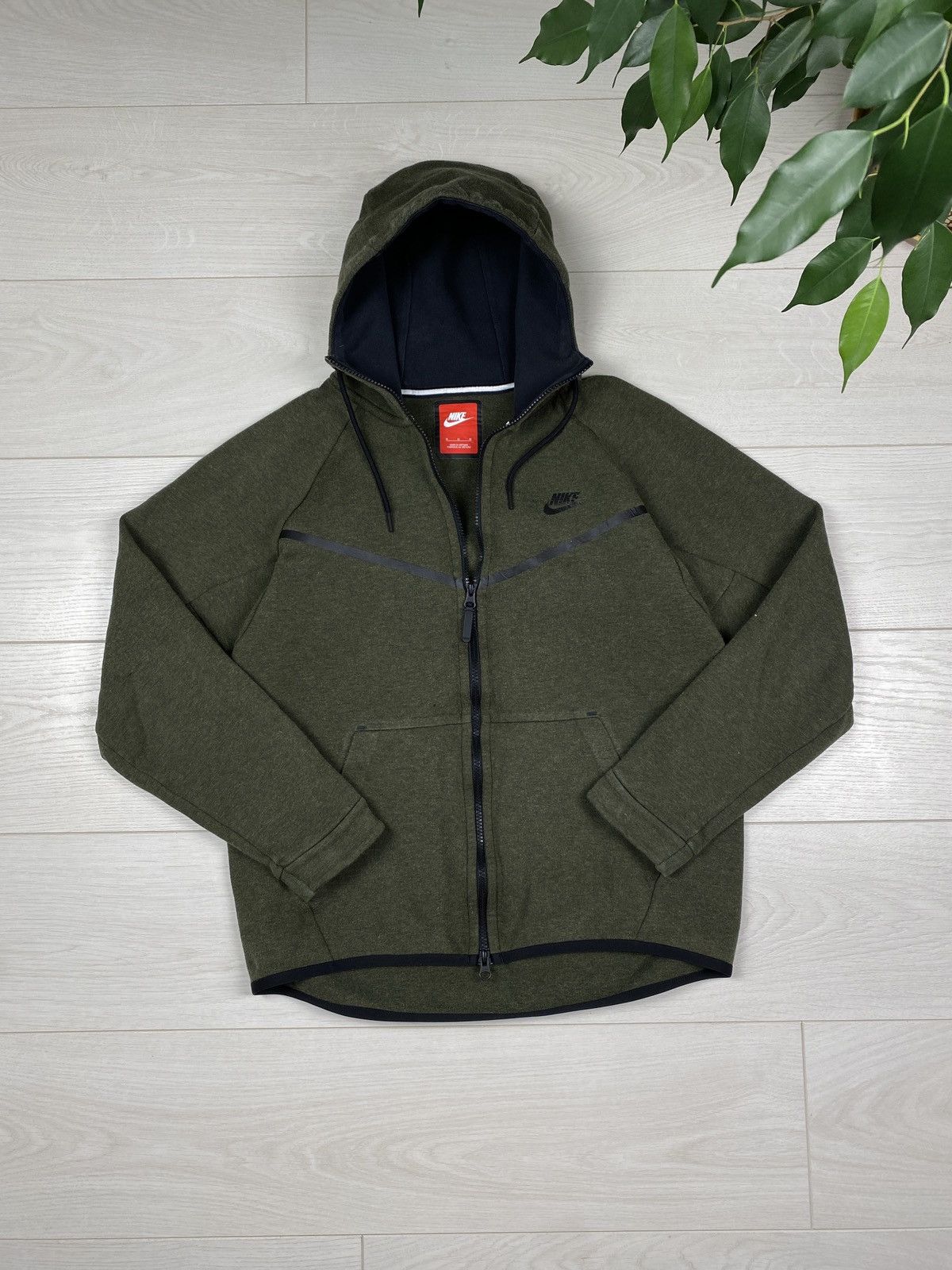 Nike × Streetwear × Vintage Nike Tech Fleece Ninja Zip Hoodie Khaki ...