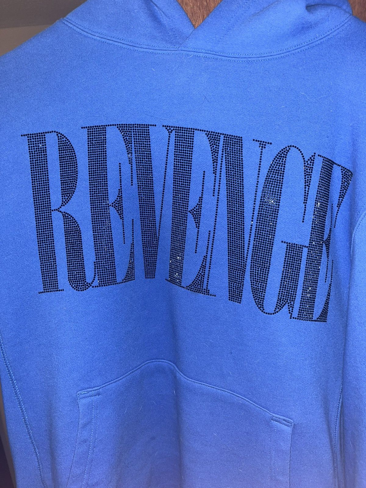 Revenge Revenge blue rhinestone hoodie *LARGE* | Grailed