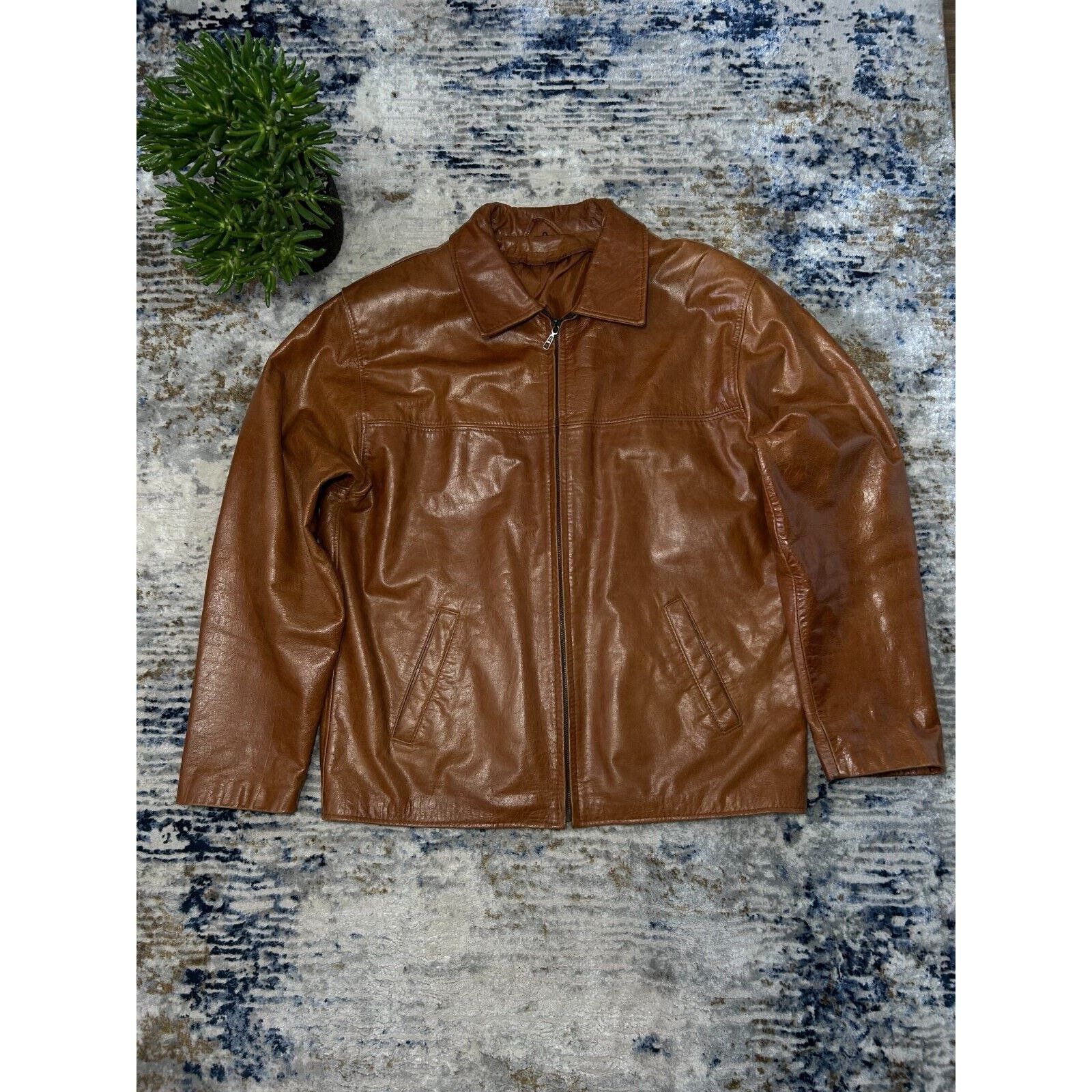 Genuine Leather × Leather × Vintage VINTAGE BROWN REAL LEATHER JACKET ...