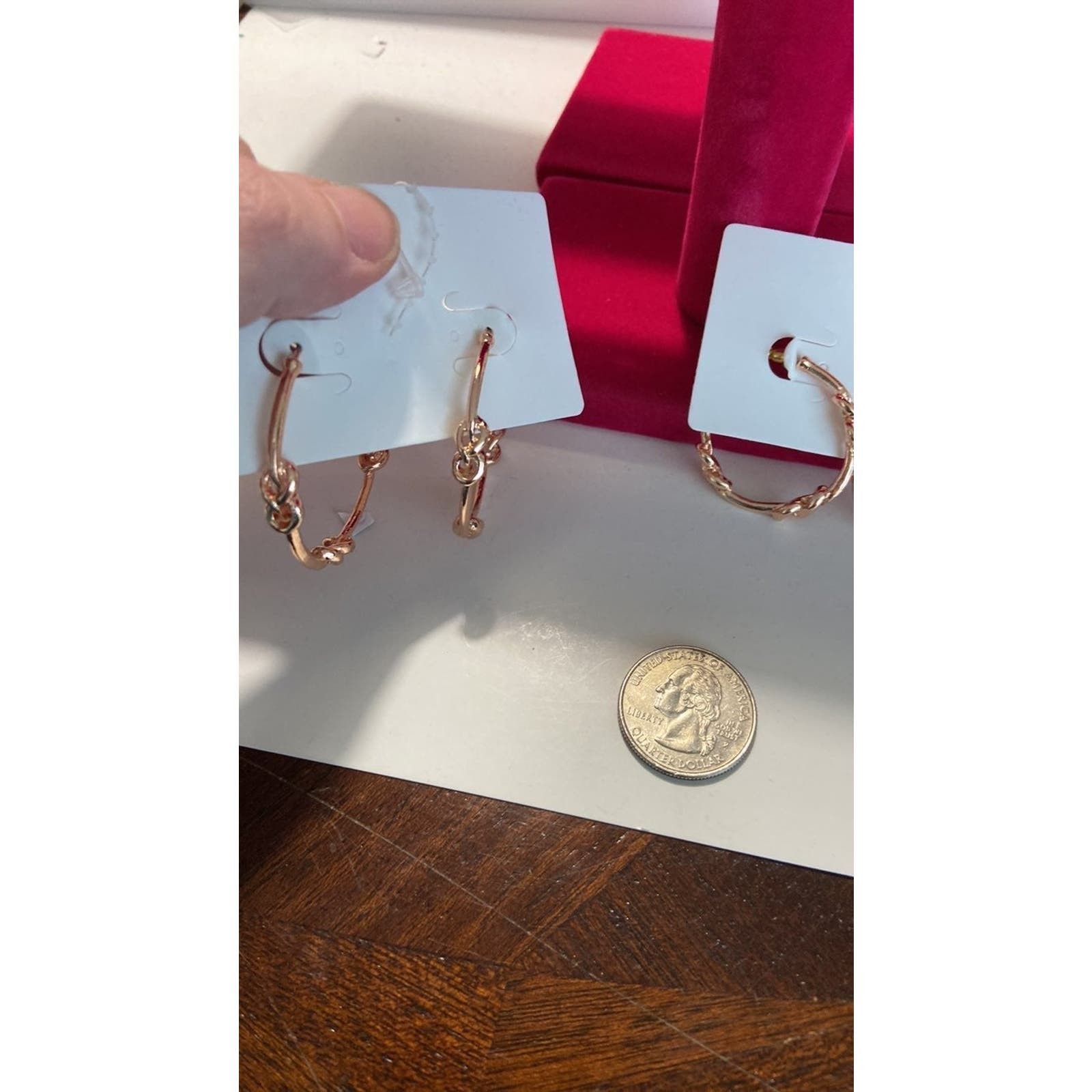 Generic Light Rose Gold Tone knot Hoop earrings | Grailed