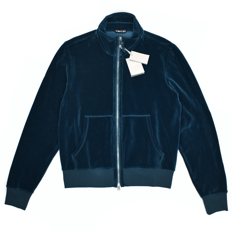 Tom Ford TOM FORD Teal Blue Velour Track Jacket | Grailed