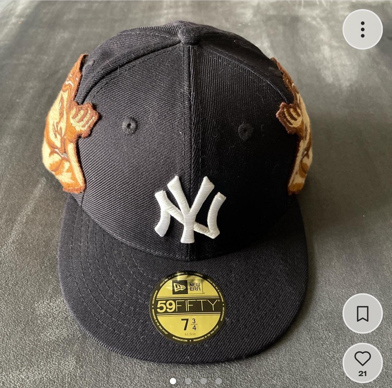 Jon Stan NYC Jon Stan NEW YORK YANKEE Fitted Cap (NAVY) 7 3/4 | Grailed