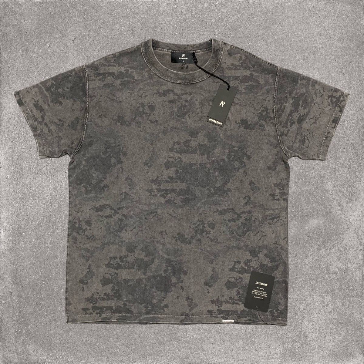 Represent Clo. Represent Small Initial Fade Out Grey Camo Heavyweight ...