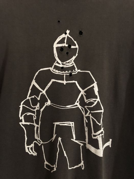 Number (N)ine Number Nine 2001 Archive Grunge Knight Graphic T Shirt ...