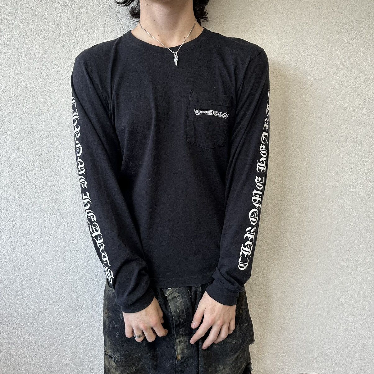 Chrome Hearts Chrome Hearts Gothic Font Longsleeve | Grailed