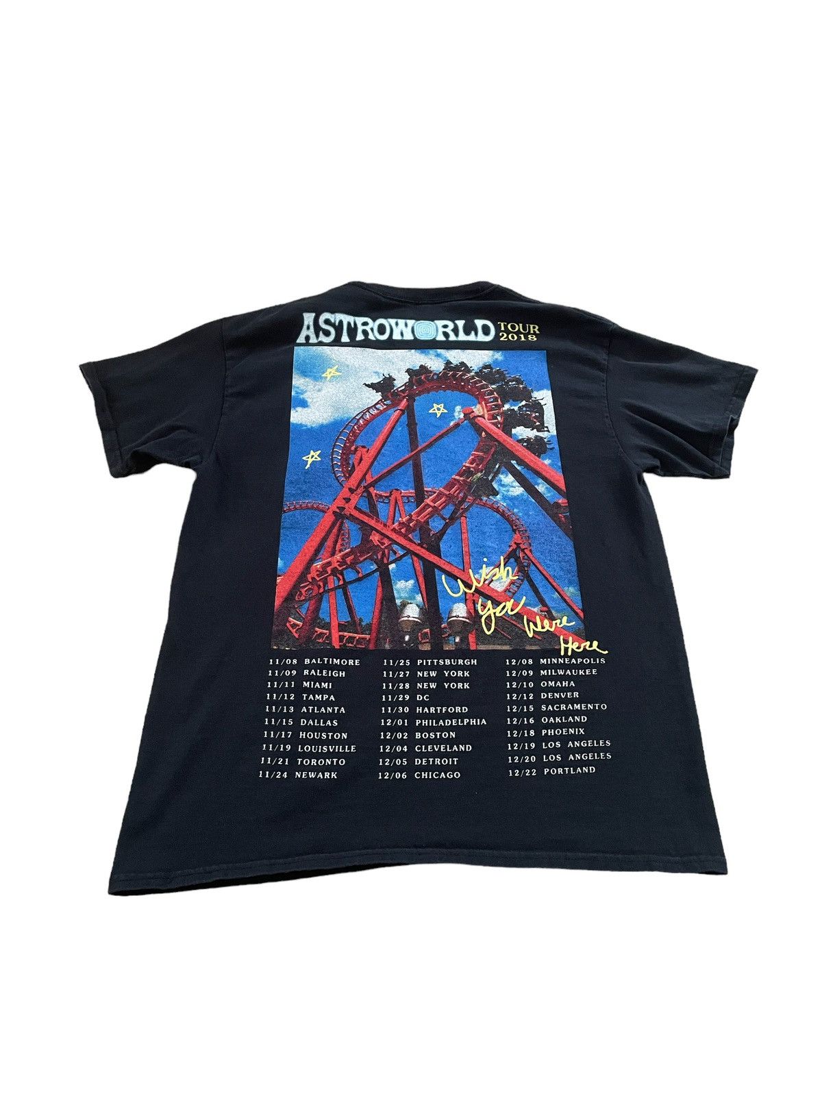Travis Scott 2018 Astroworld Travis Scott Wish You Were Here Tour Tee ...