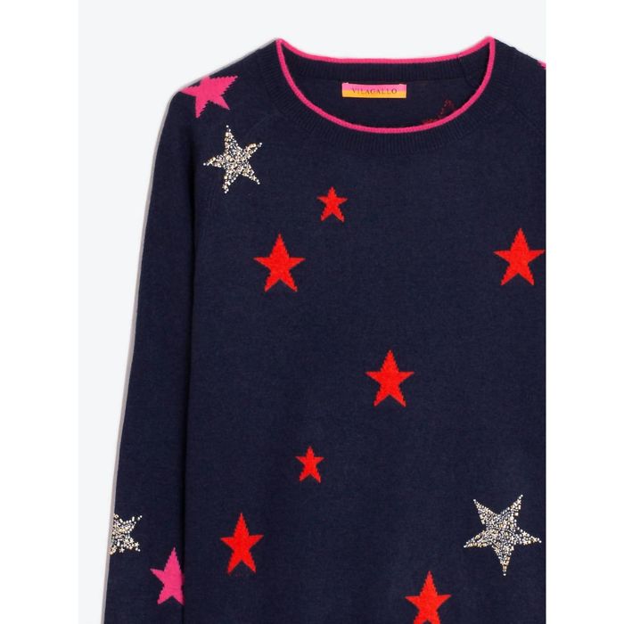 Vilagallo VILAGALLO Intarsia Stars Sweater In Navy | Grailed