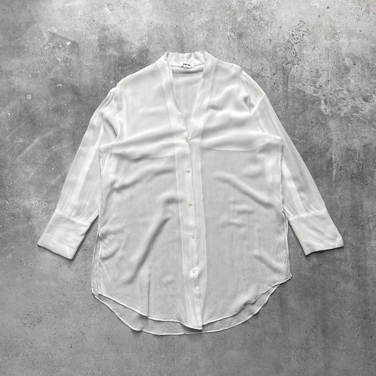 Designer Helmut Lang Oversized Button Up Top Optic White Shirt Women ...