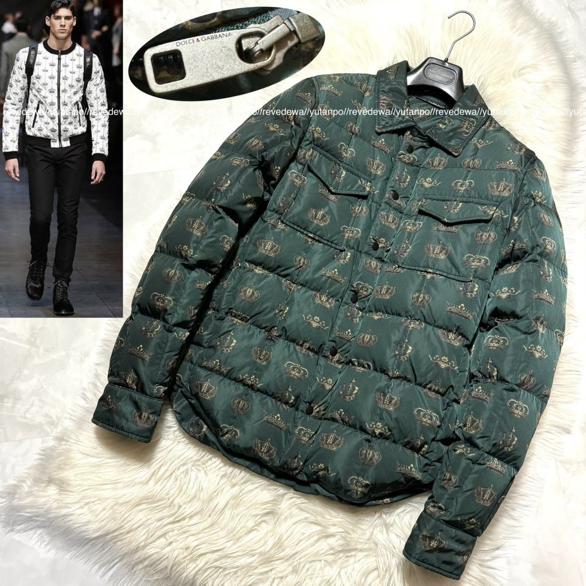 Dolce & Gabbana DOLCE&GABBANA Crown AllPattern Blouson Down Jacket 50 ...