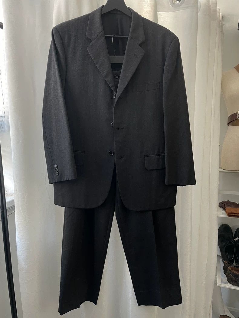 Comme des Garcons Striped dark gray black casual suit set -DMC | Grailed
