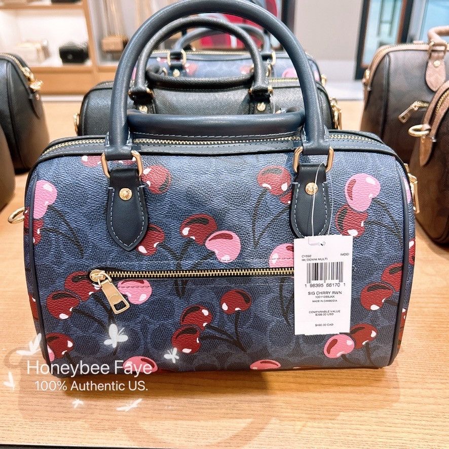 Coach 🍒 Rowan Satchel Bag In Signature Canvas With Cherry CY692 | Grailed