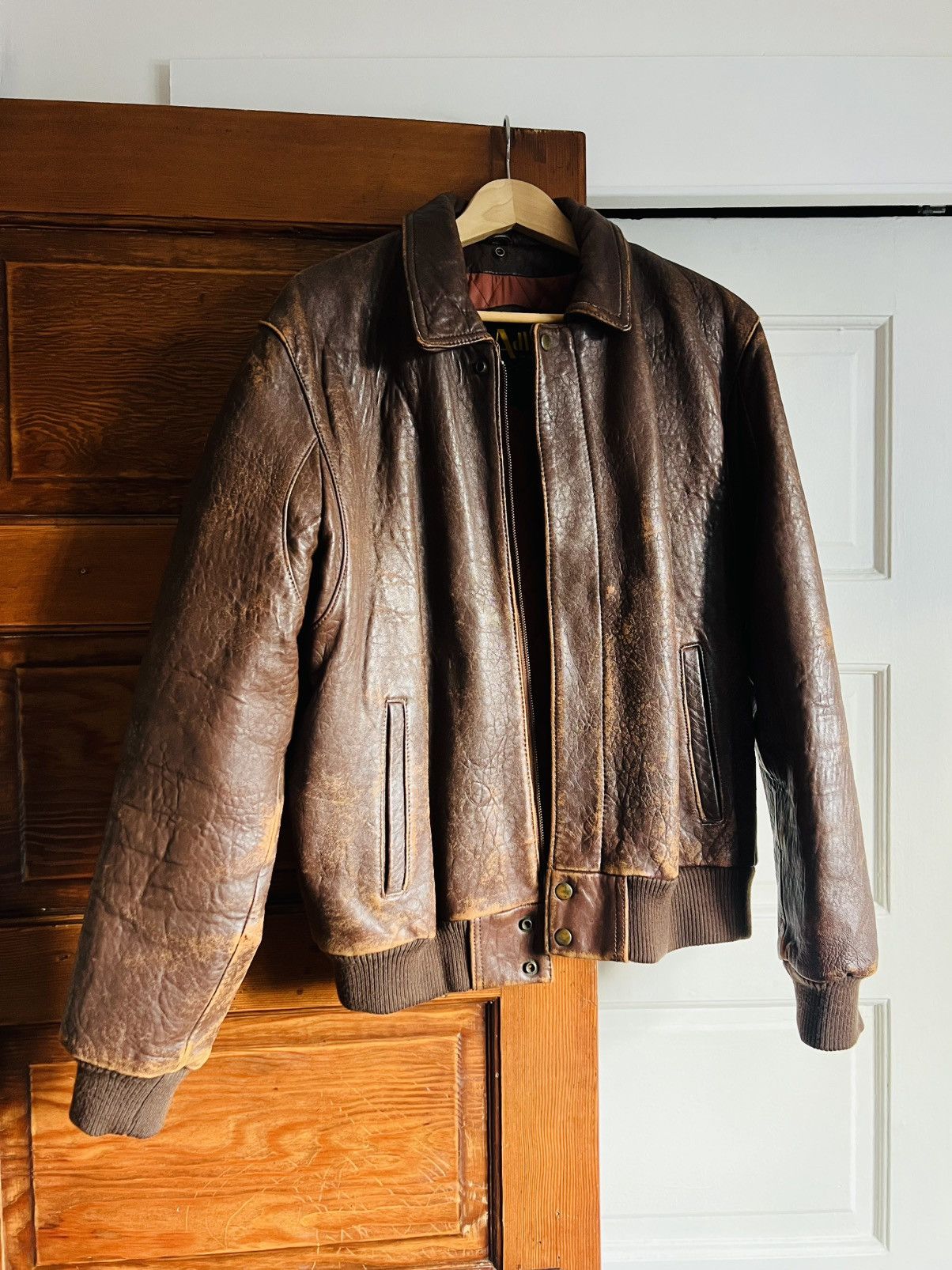 Adler Perfectly-worn Vintage Brown Leather Jacket | Grailed