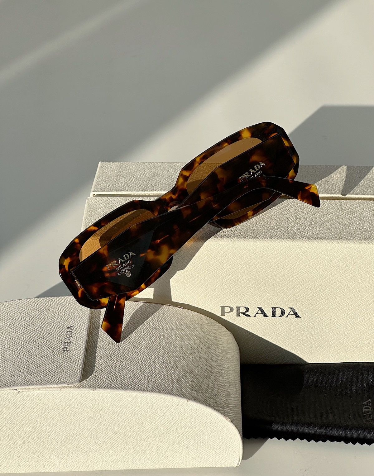 Prada × Raf Simons × Vintage PRADA 2023 Runway Symbole Brown Sunglasses ...