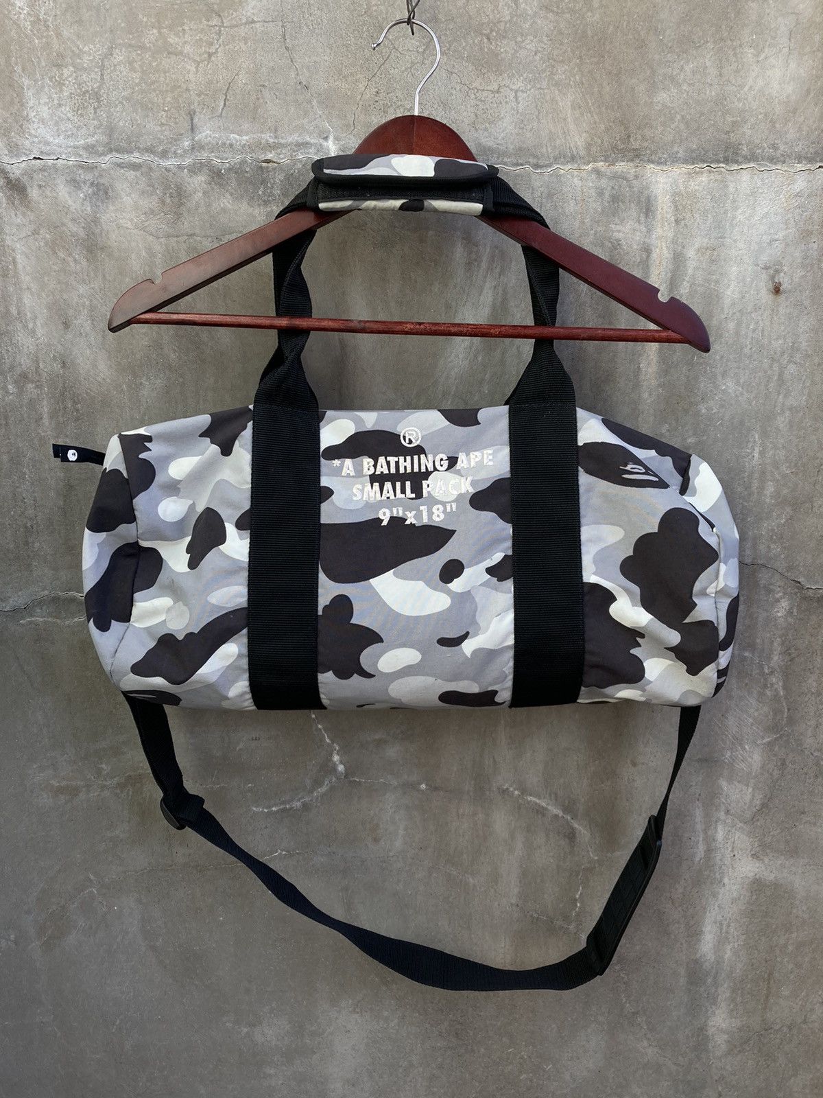 Bape Small Pack Snow Camouflage Duffle Bag | Grailed