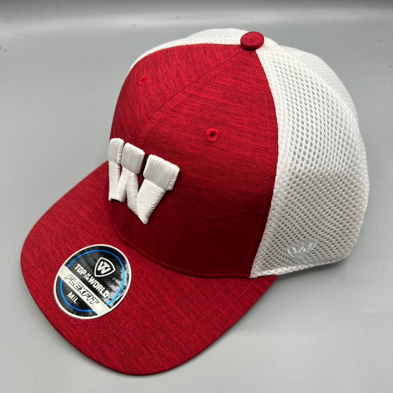 Top Of The World Wisconsin Badgers Trucker Hat Men M-L Stretch Fitted ...