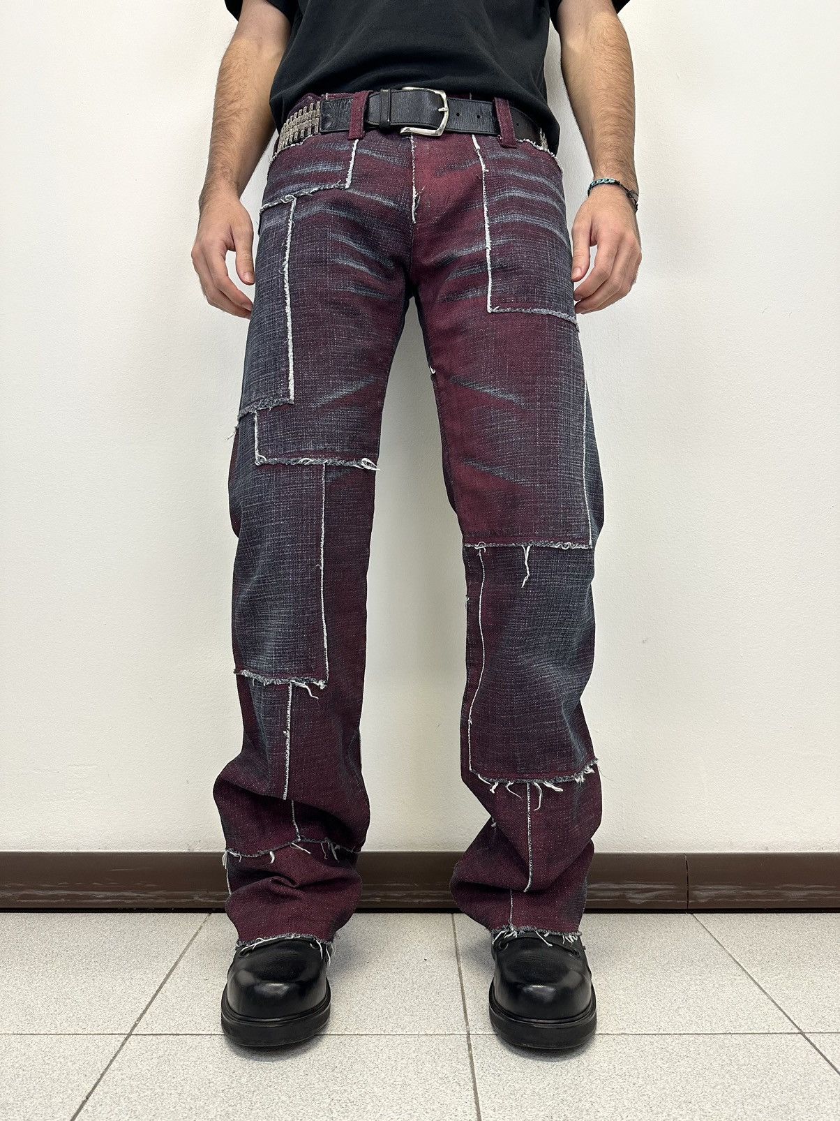 Jean Paul Gaultier Patchwork reconstructed vintage flared denim jeans ...
