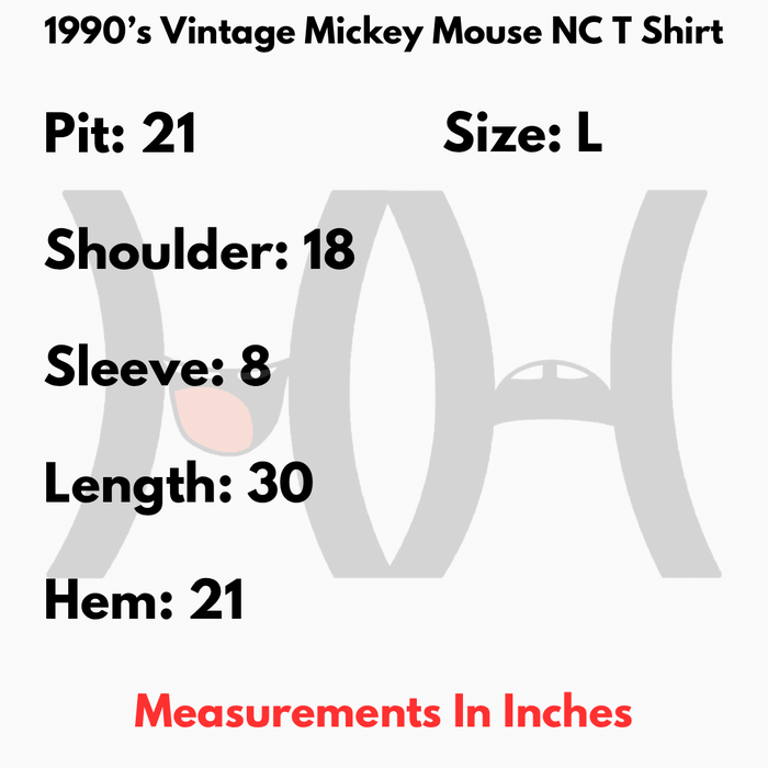 Mickey Mouse 1990’s Vintage Mickey Mouse NC T Shirt | Grailed
