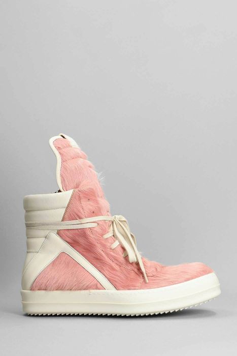 Rick Owens Rick Owens Pink Pony Hair Geobaskets | Grailed