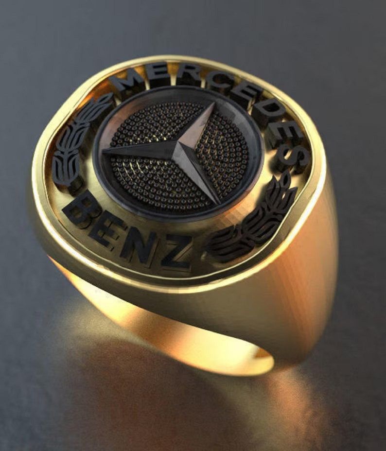 Handmade Vintage 18K Gold, Mercedes Benz Statement Ring, | Grailed