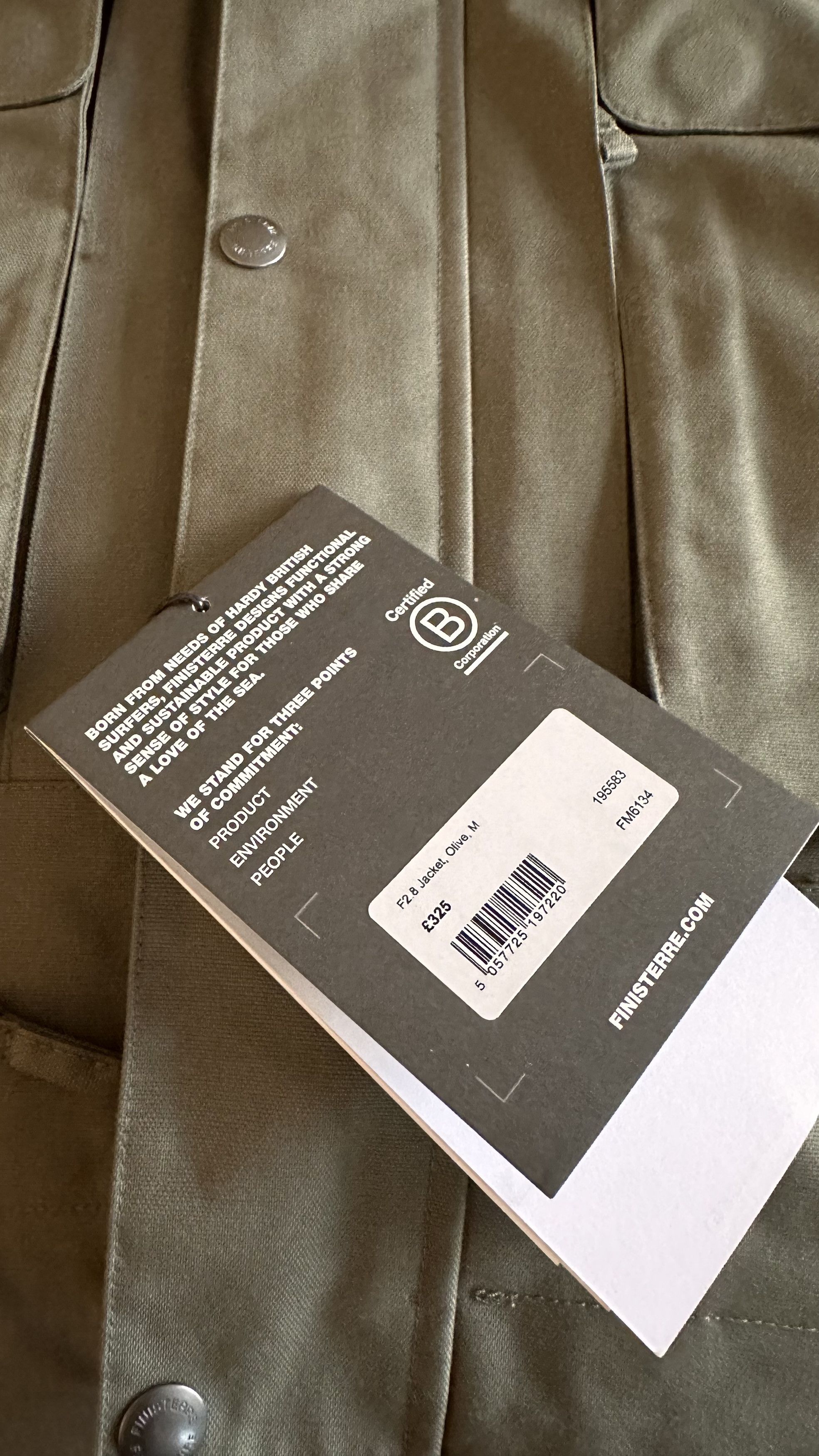 Finisterre Finisterre Men's F2.8 Field Jacket in Olive rain coat size M ...