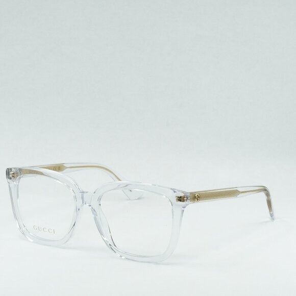 Gucci 🕶️ New Gucci GG1319O 003 Eyeglasses - Transparent With Gold | Grailed