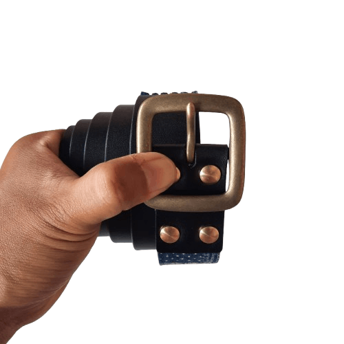 Japanese Brand 🧵 Japanese sashiko pattern solid brass leather belt ...
