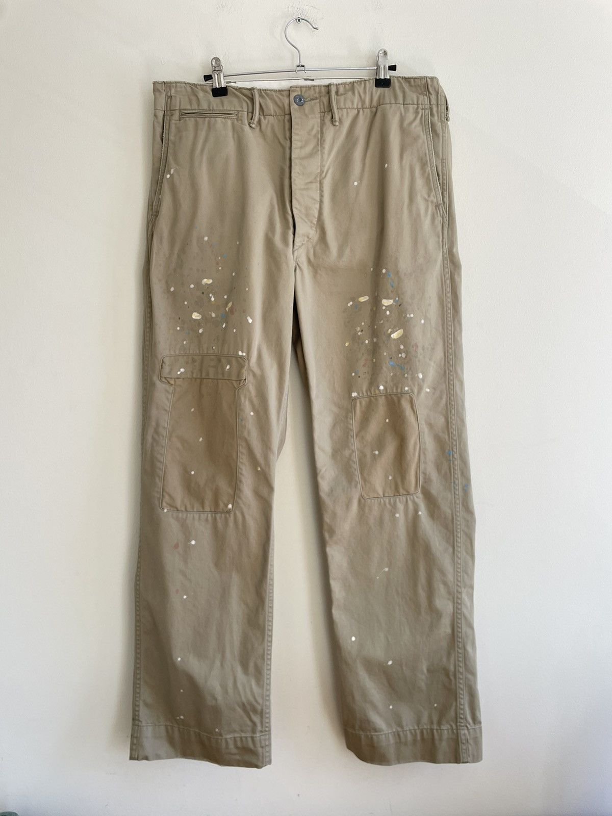 RRL Ralph Lauren RRL Ralph Lauren Field Distressed Paint Splatter Twill ...