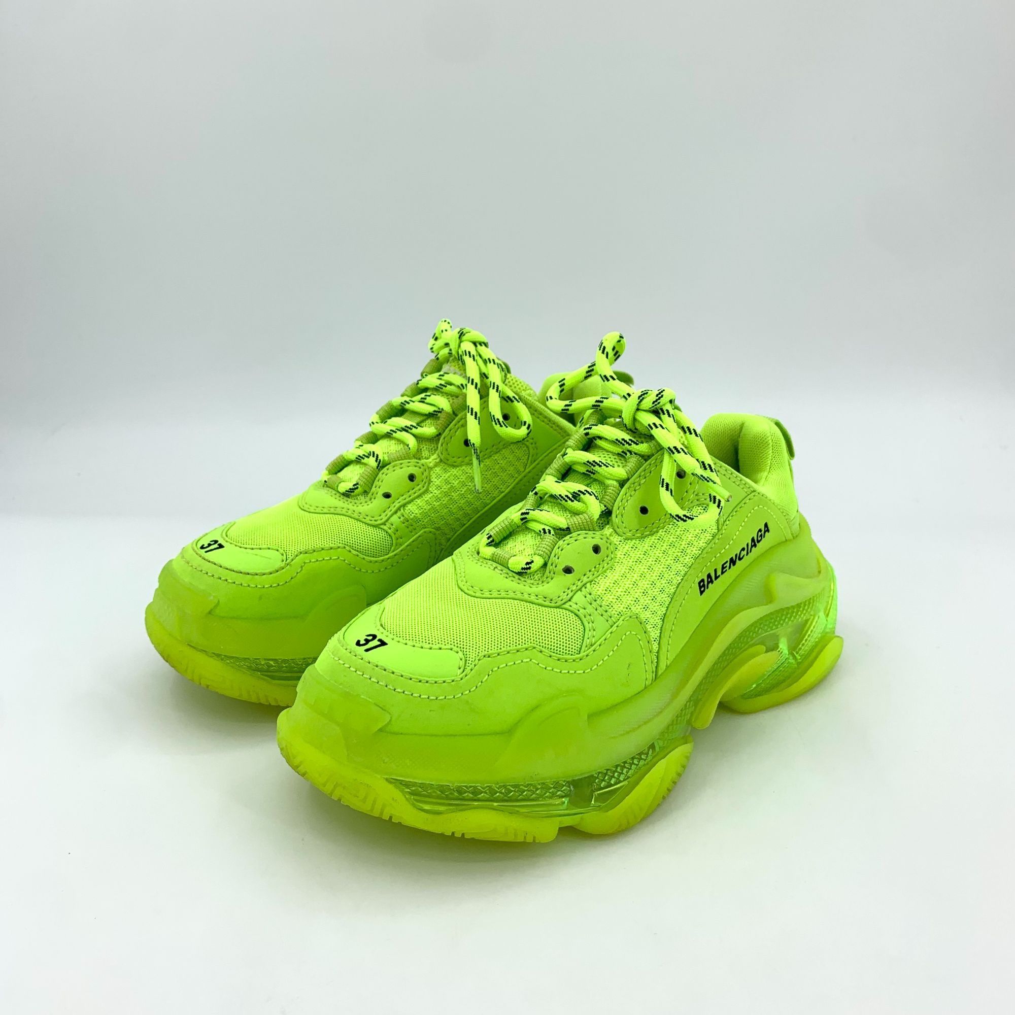 Balenciaga Balenciaga Fluorescent Yellow Triple S Sneakers Balenciaga Balenciaga Fluorescent Yellow Triple S Sneakers