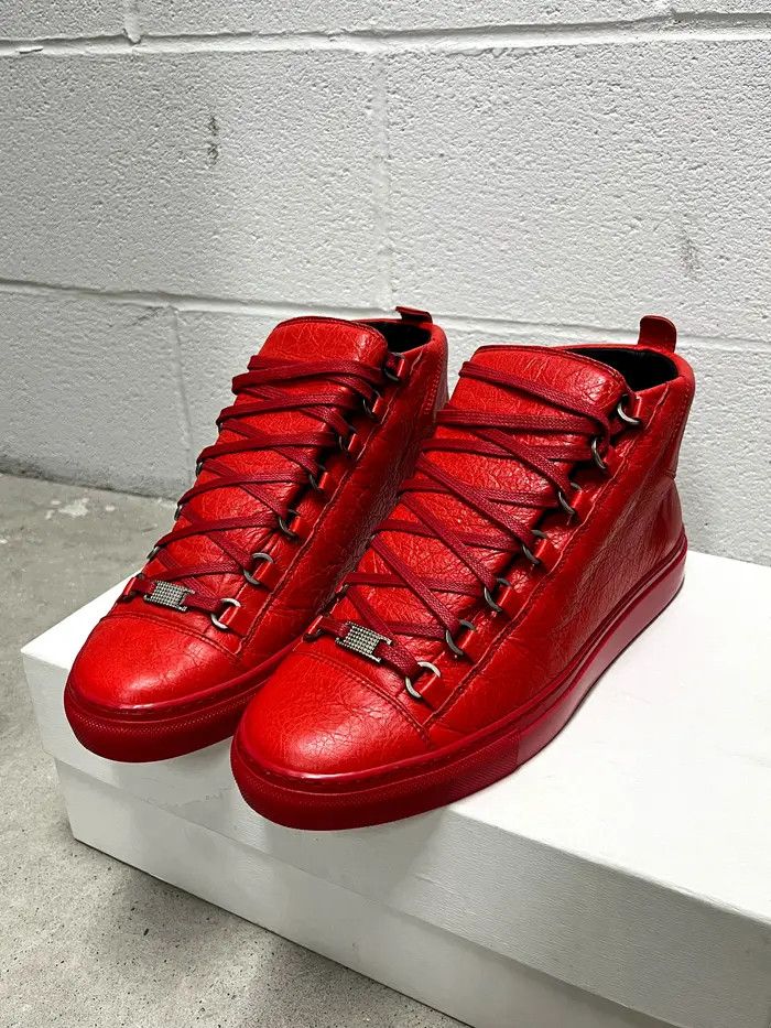 Balenciaga Balenciaga Arena Red High-Top Sneakers | Grailed