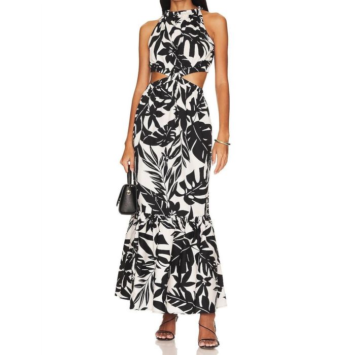 Steve Madden STEVE MADDEN Jules Cut-Out Maxi Dress In Black/ivory | Grailed