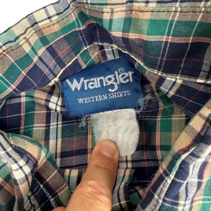 Vintage VTG Wrangler Western Shirt Pearl Snap Blue Green Cowboy | Grailed Vintage VTG Wrangler Western Shirt Pearl Snap Blue Green Cowboy | Grailed