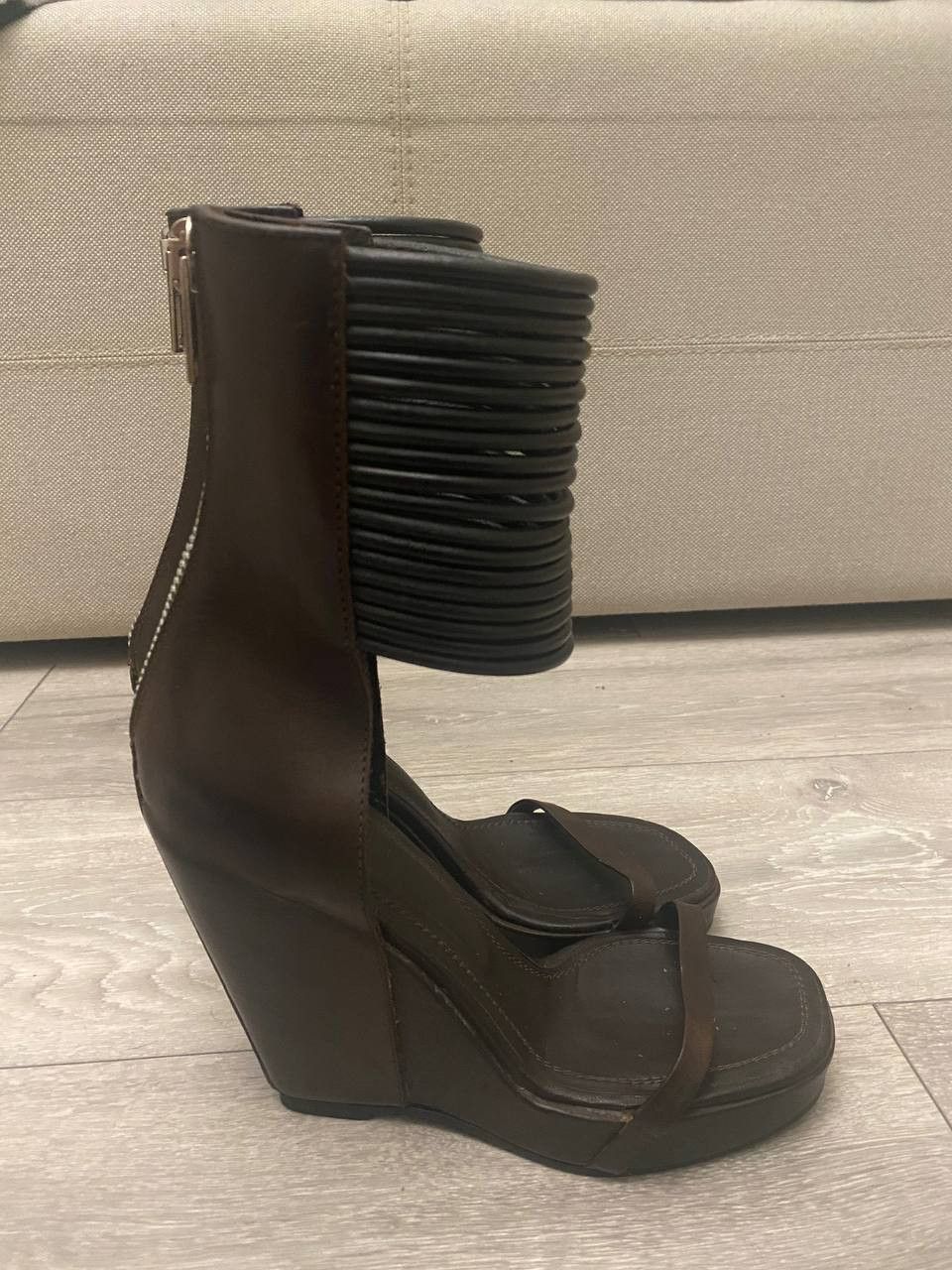 Rick Owens Rick Owens leather platform heels | Grailed