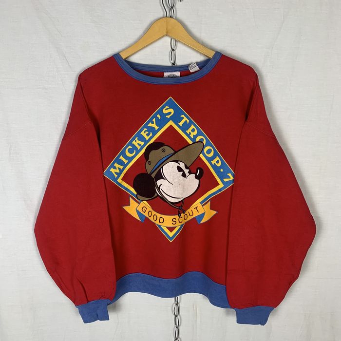 Vintage Mickey Mouse Mickey's Troop 7 Good Scout Sweatshirt Crewneck ...